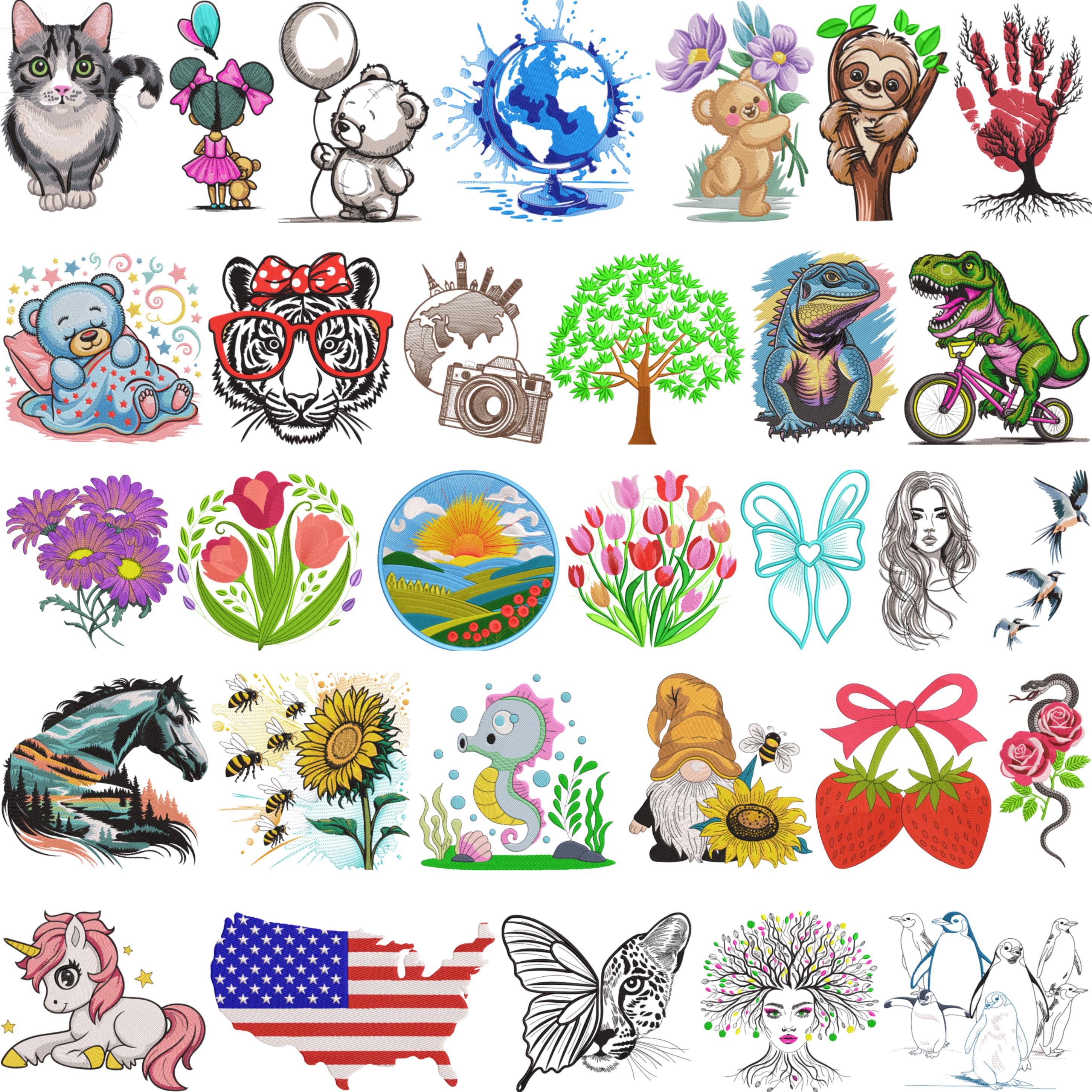 900 Embroidery Designs Bundle: Floral & Animal Machine Stitch Patterns ...