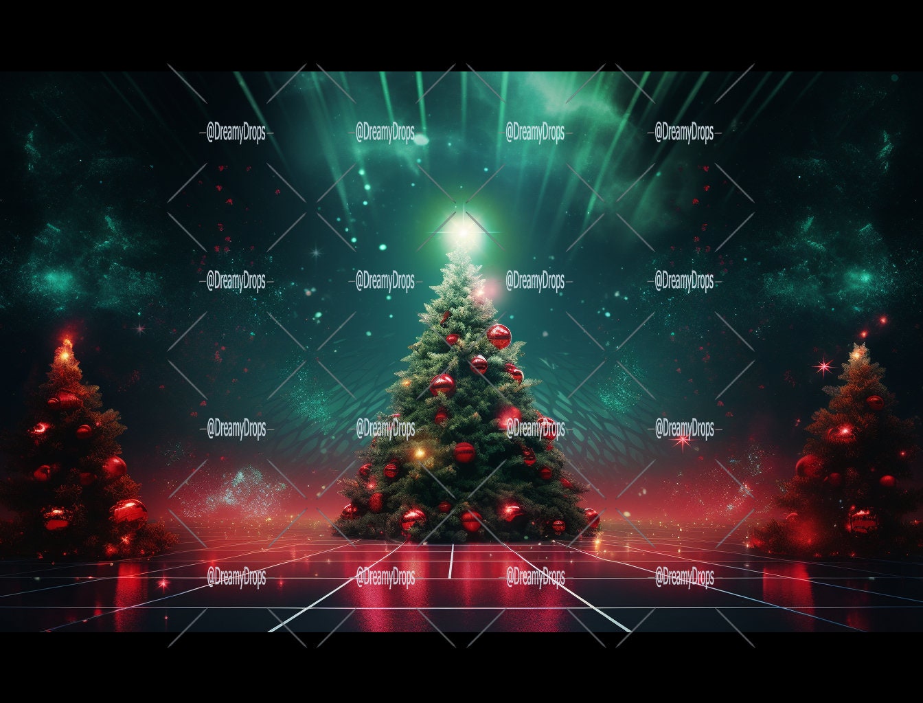 40+ Christmas Themed Digital Backdrops Christmas Trees and Cozy Homes ...