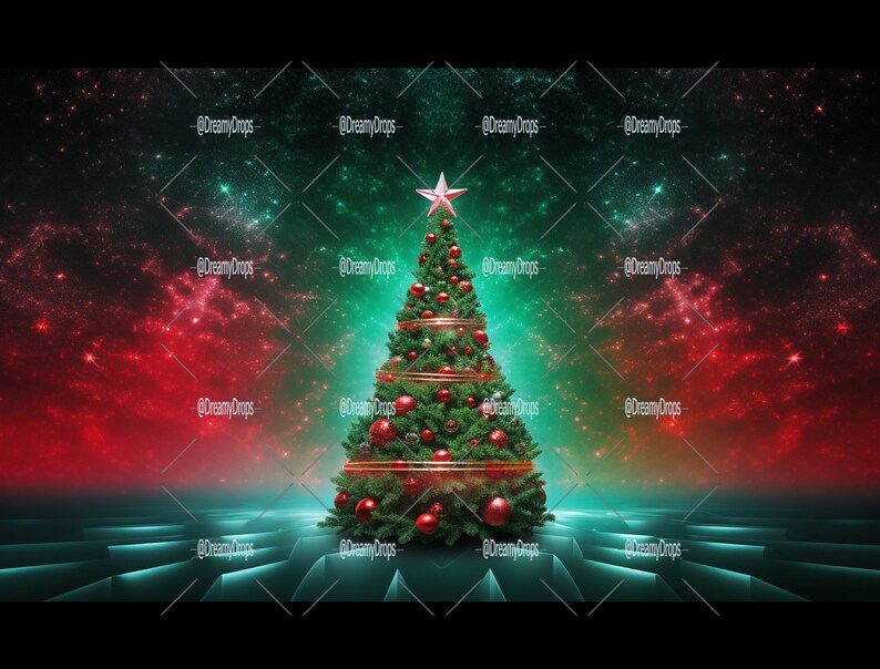 40+ Christmas Themed Digital Backdrops Christmas Trees and Cozy Homes ...