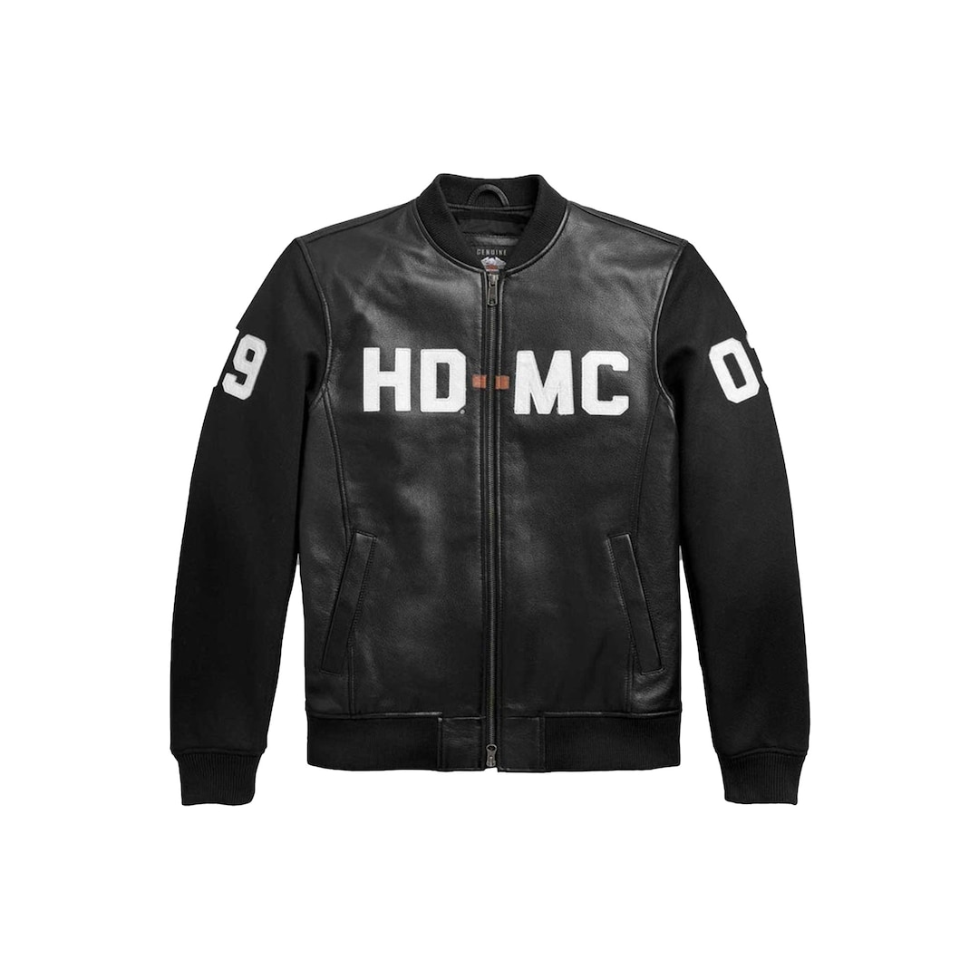 HD-MC Men's Harley Davidson Varsity Style Leather Jacket - Etsy