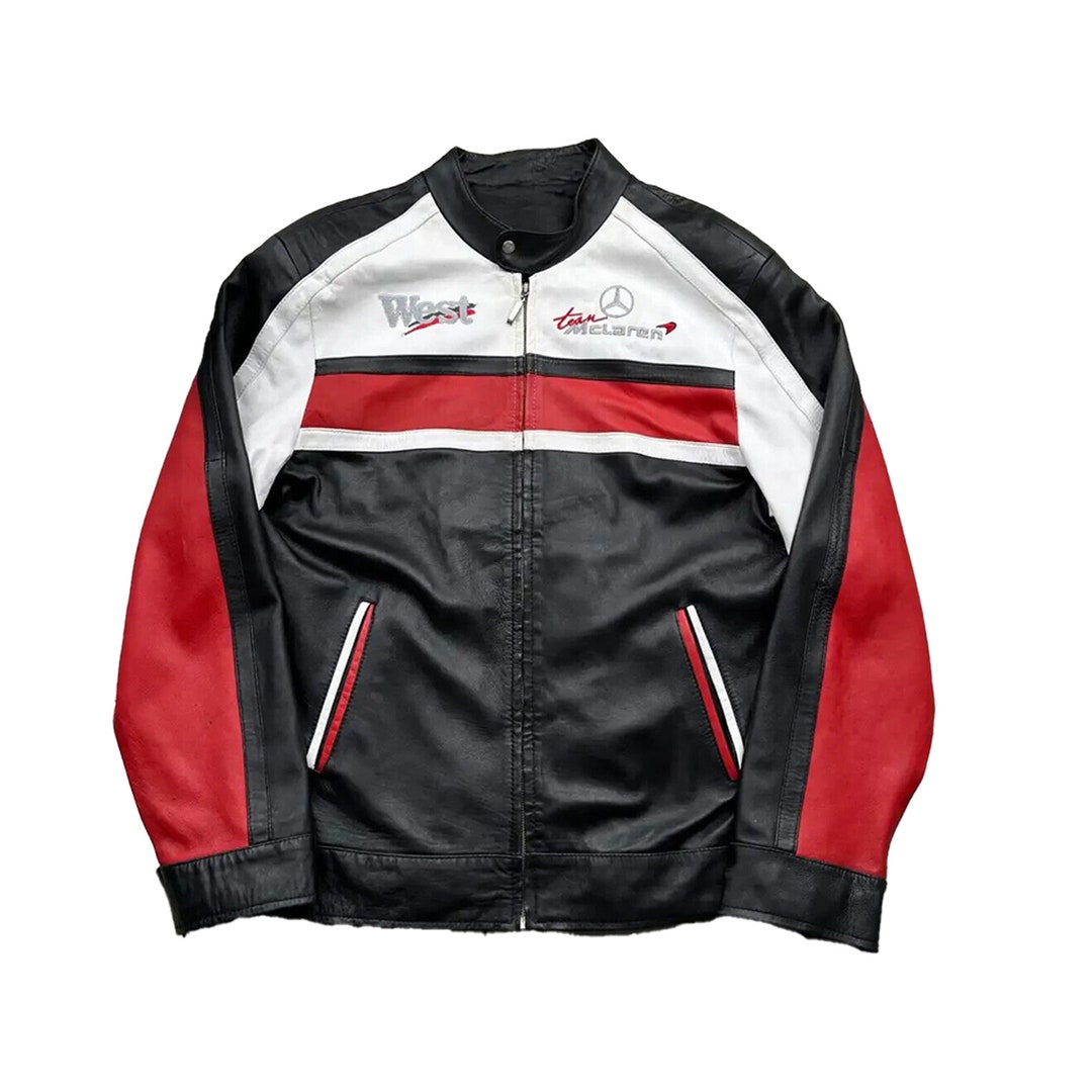 Men's Mercedes Benz West Mclaren Team Biker Leather Jacket - Etsy