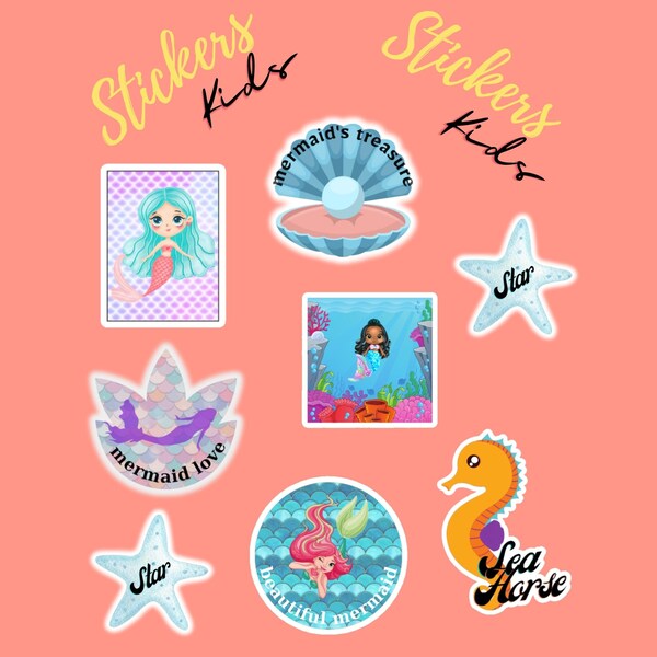 Mermaid Digital Print Sticker - Etsy