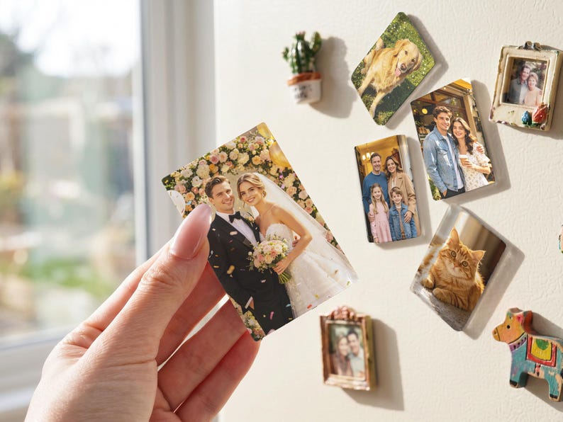 Personalized Resin Photo Fridge Magnets, Custom Family Keepsake, Glossy ...