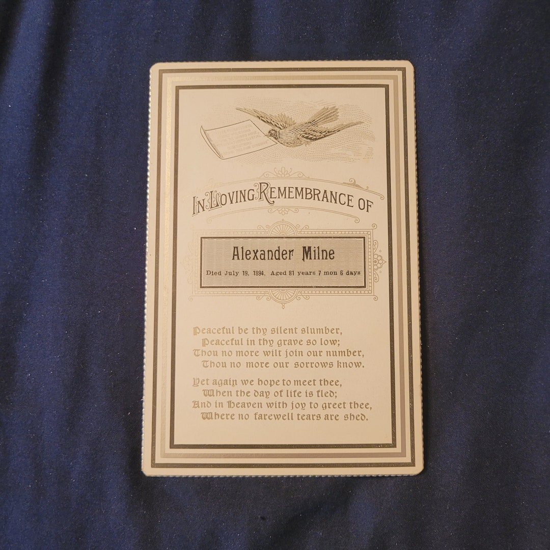 Antique in Remembrance Card 1894 Funeral Card - Etsy