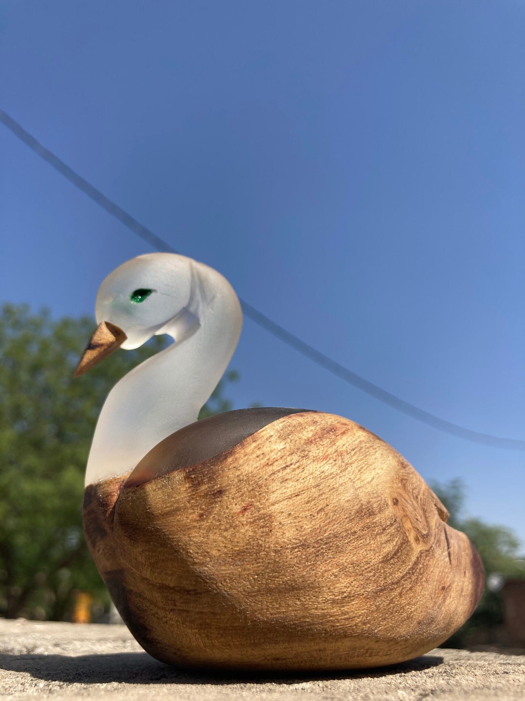 Handmade Epoxy Resin Duck Sculpture, Unique Bird Figurine, Rustic ...