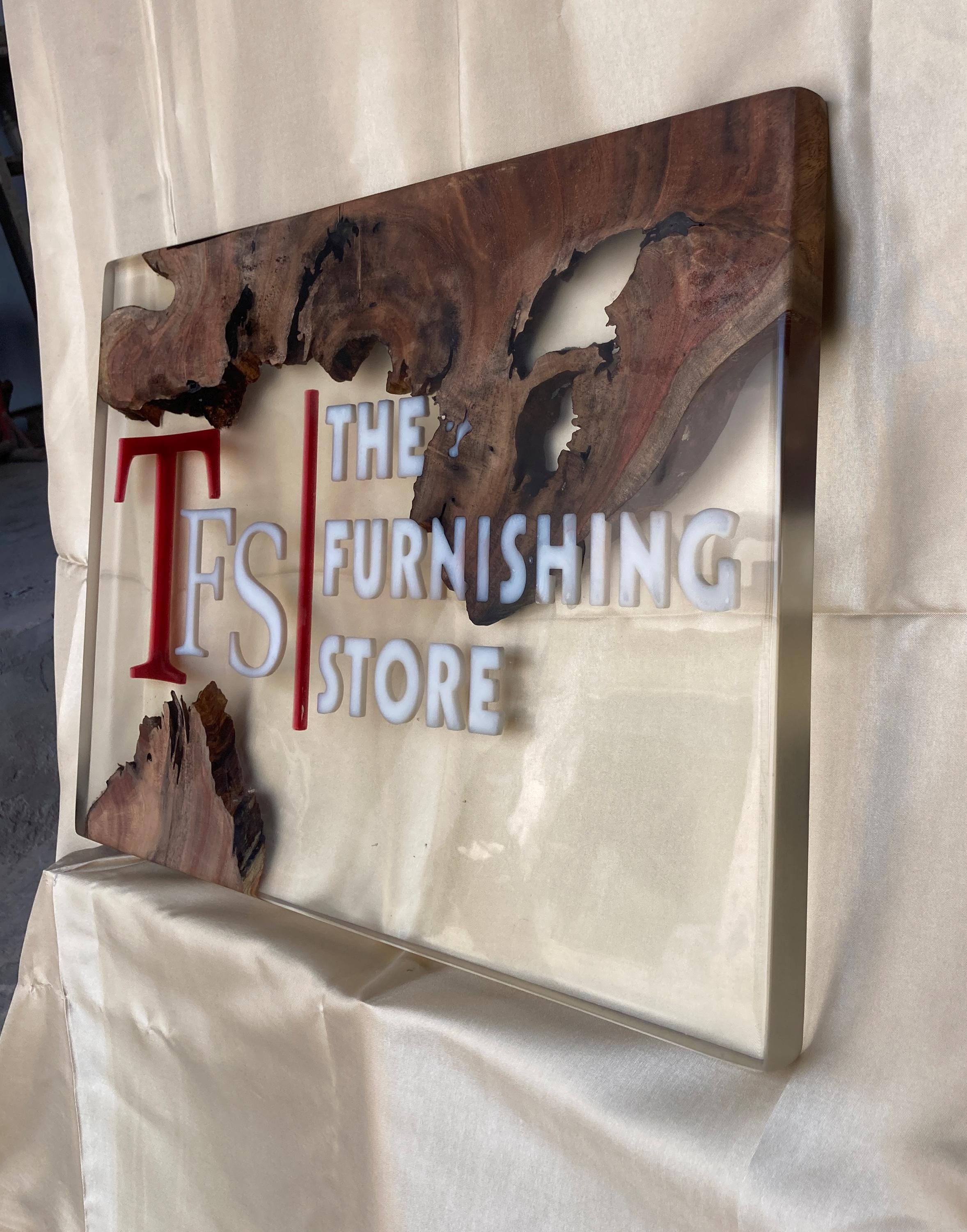 Bespoke Epoxy Resin Nameplate, Personalized Walnut Wood House Sign ...