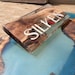 Custom Epoxy Resin Nameplate, Personalized Walnut Wood House Sign ...