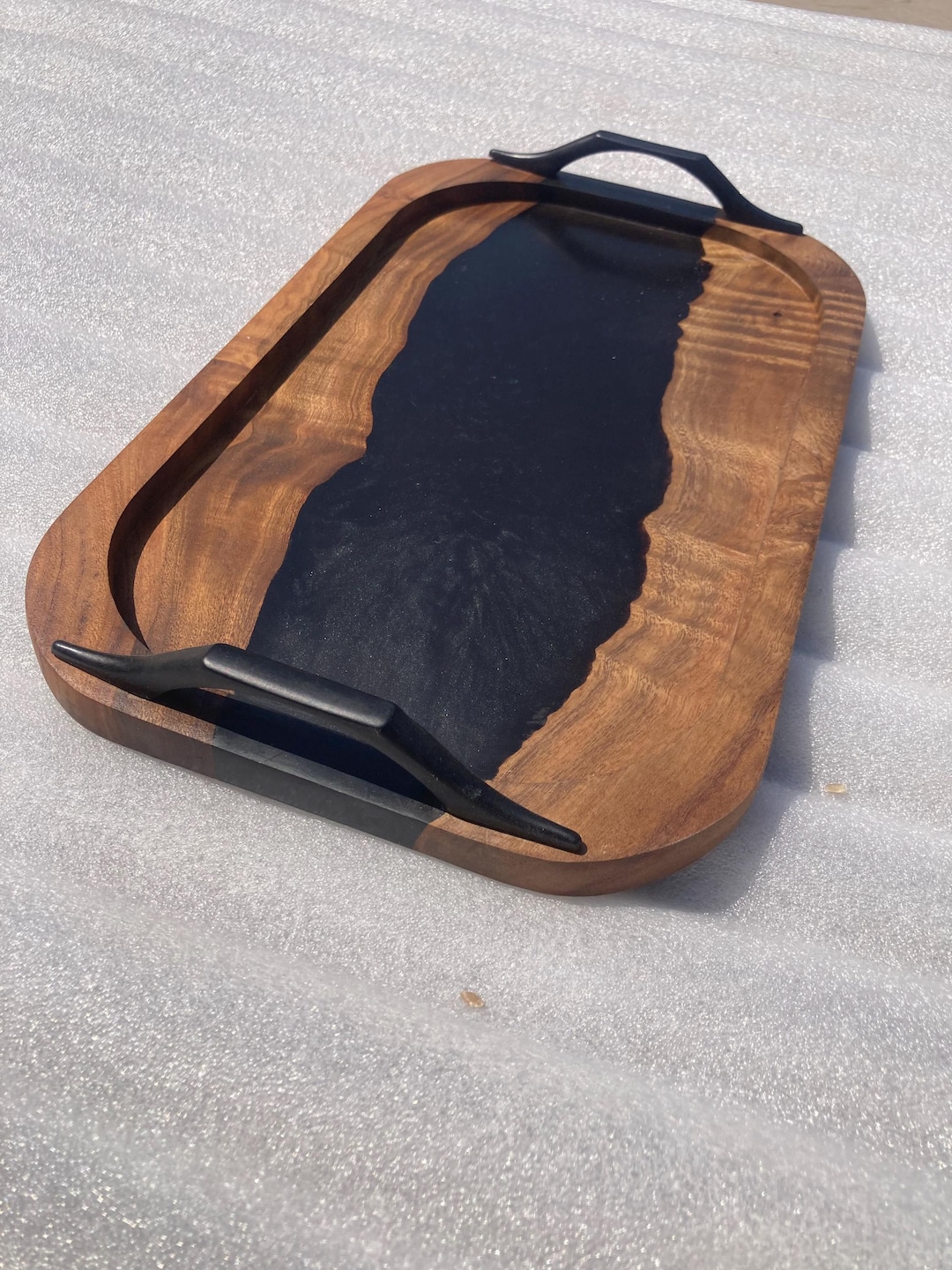 Unique Epoxy Resin & Wood Serving Tray – Sculpted Elegance for Modern ...