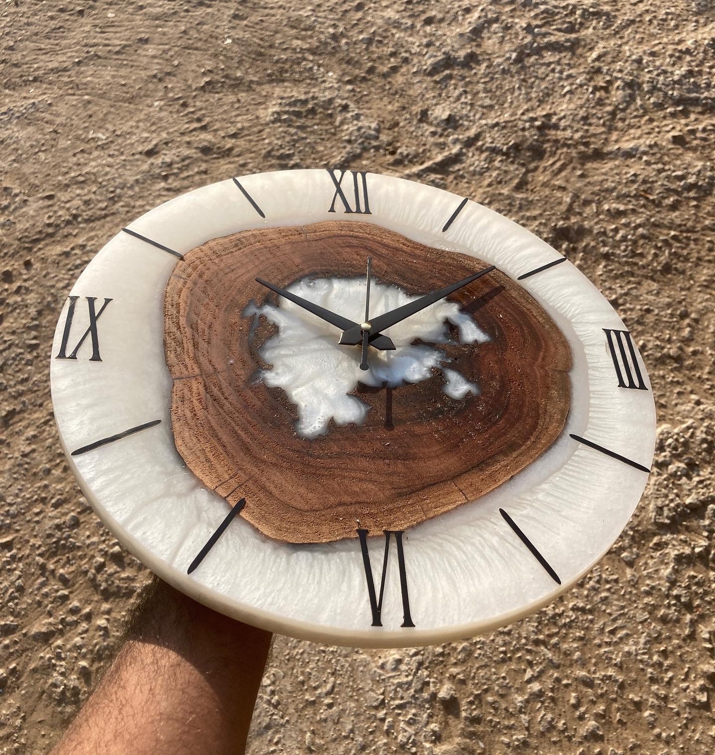 Handcrafted Epoxy Resin & Wood Wall Clock , Unique Modern Home Decor ...