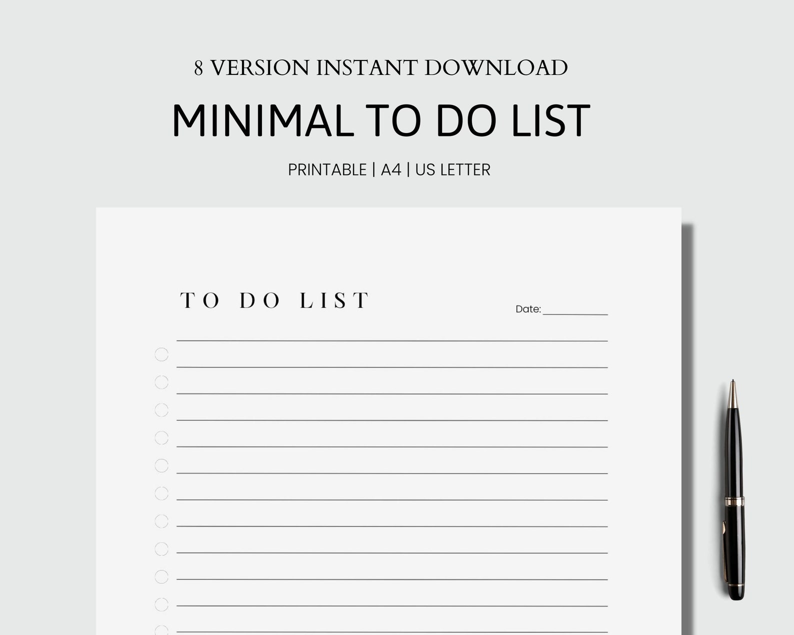 Minimal to Do List Printable Simple Tasks List Template - Etsy