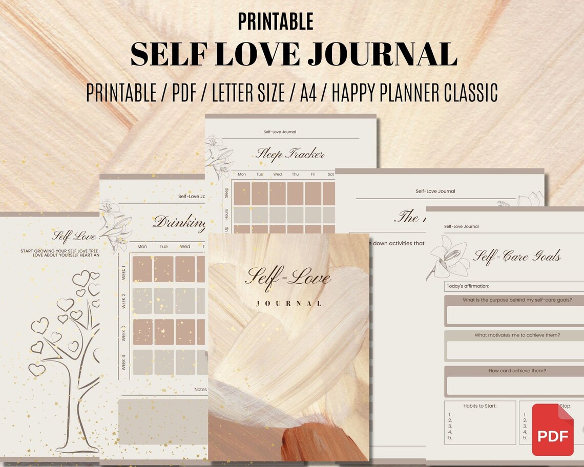 Self Love Journal Printable Instant Download, Self Care Planner, Self ...