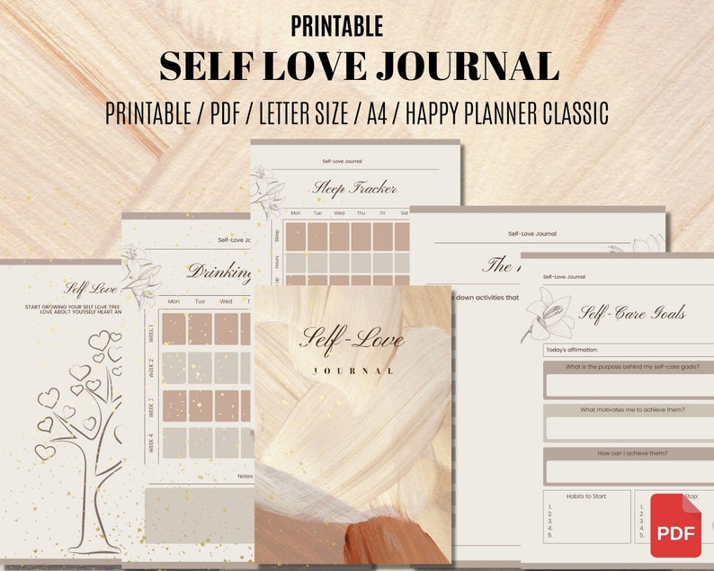 Self Love Journal Printable Instant Download, Self Care Planner, Self ...