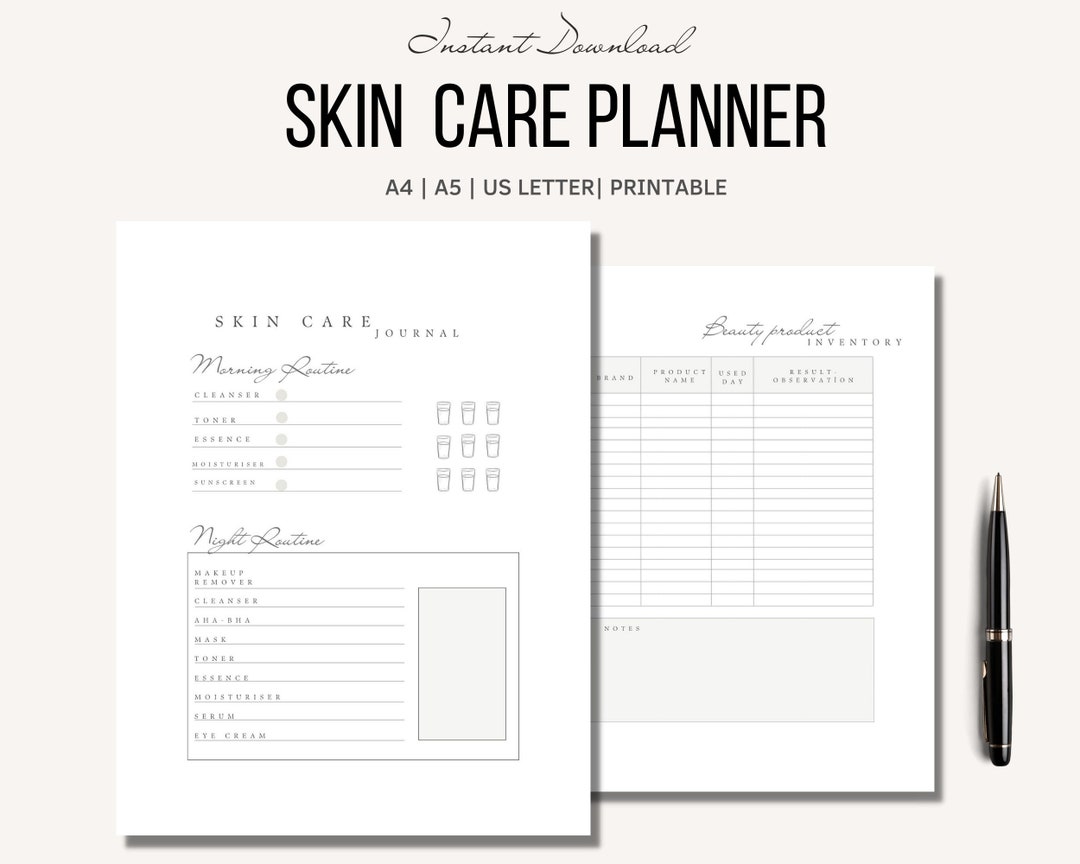 Beauty Planner | Skin Care Routine | Beauty Organizer | Beauty Journal ...