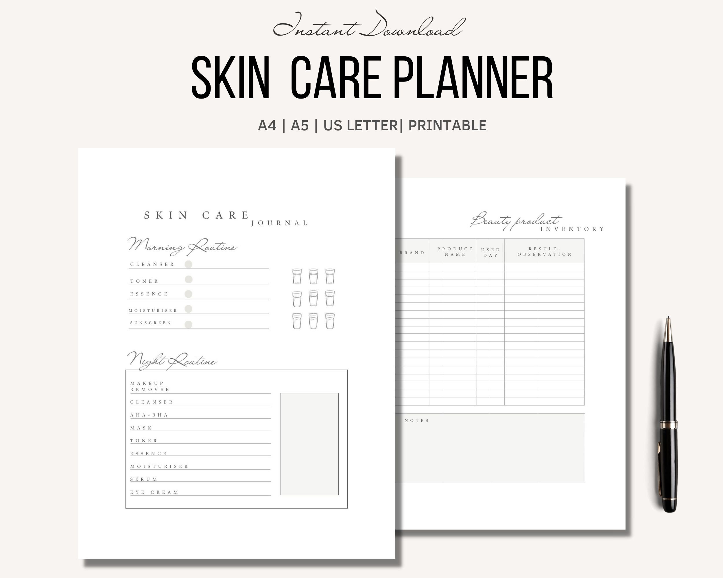 Beauty Planner | Skin Care Routine | Beauty Organizer | Beauty Journal ...