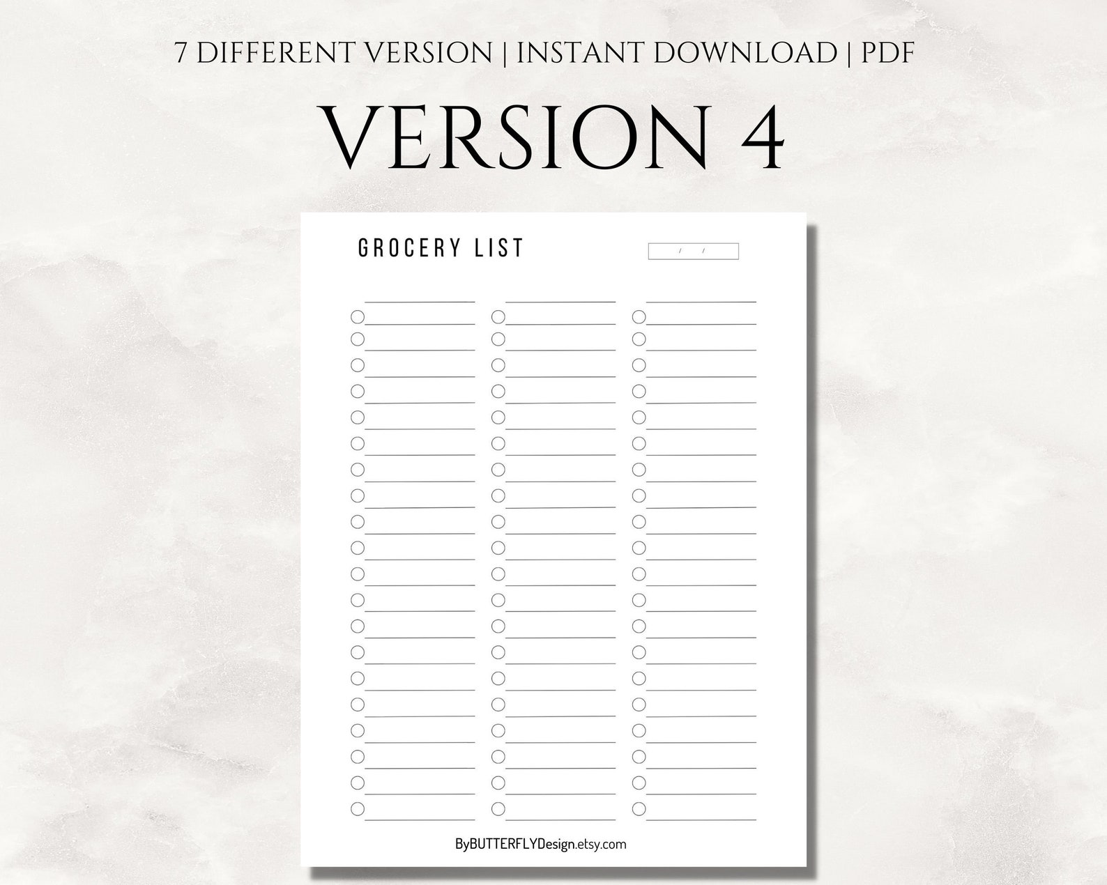 Simple Grocery List Template Printable Food Shopping List Grocery ...