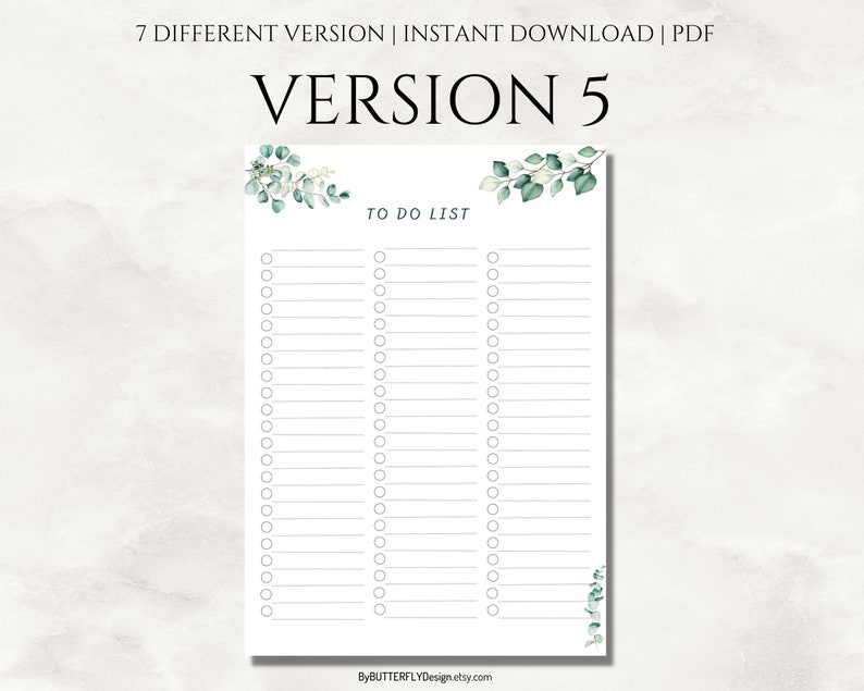 Minimal to Do List Printable Simple Tasks List Template Productivity ...