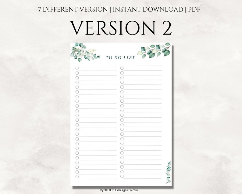 Minimal to Do List Printable Simple Tasks List Template Productivity ...