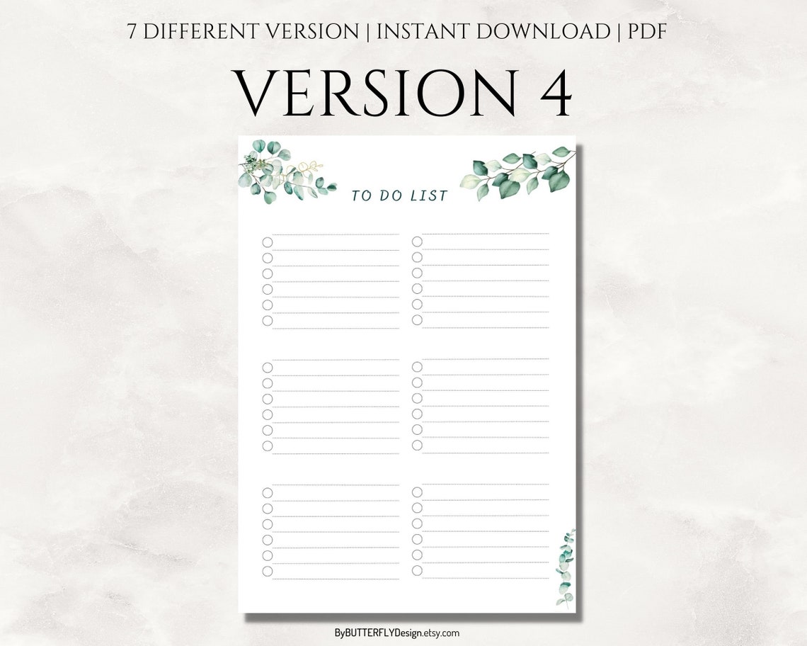 Minimal to Do List Printable Simple Tasks List Template Productivity ...