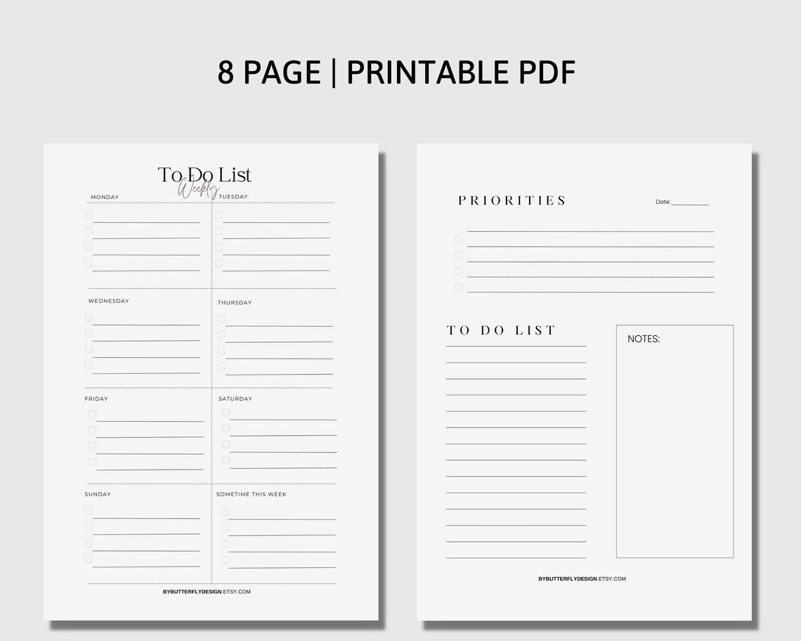 Minimal to Do List Printable Simple Tasks List Template - Etsy