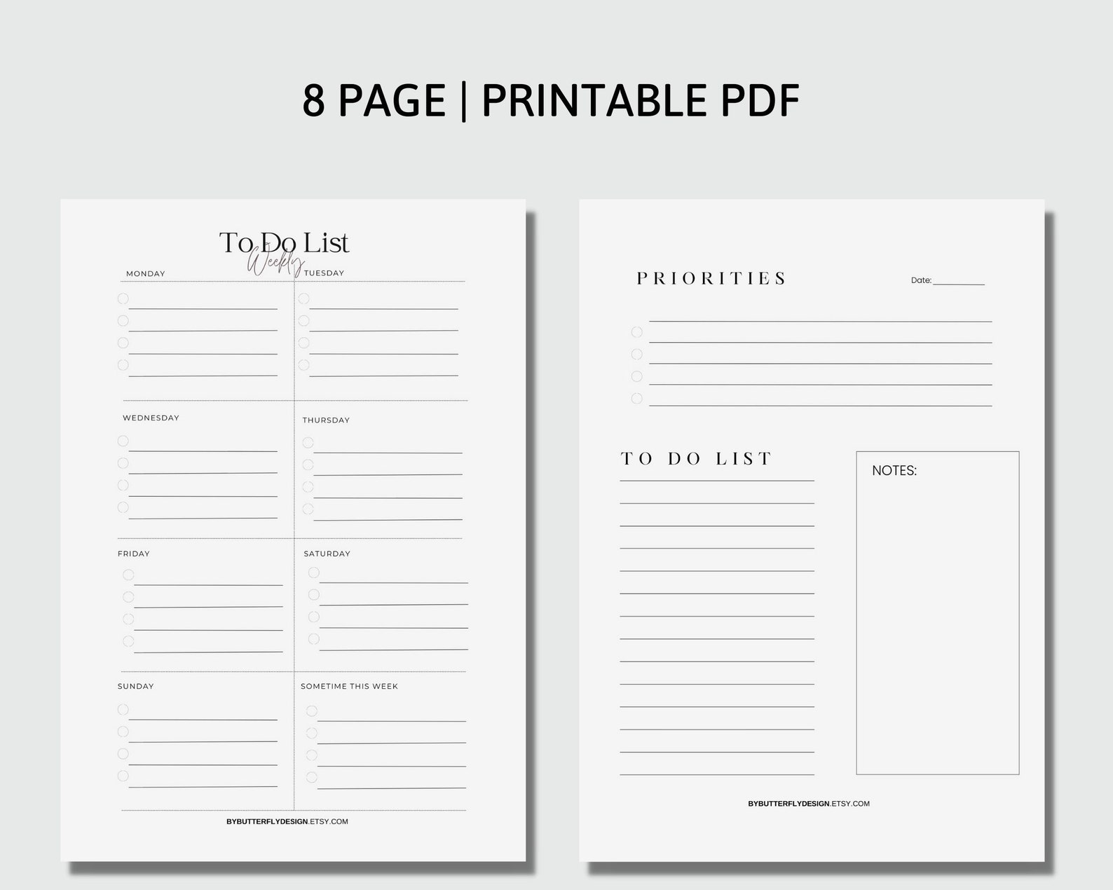 Minimal to Do List Printable Simple Tasks List Template - Etsy