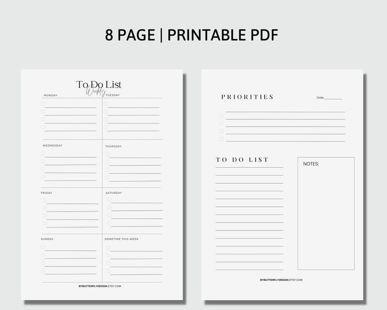 Minimal to Do List Printable Simple Tasks List Template - Etsy