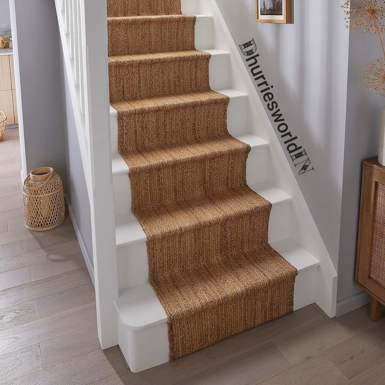 Jute Stairs Runner Natural Fiber Jute Runner Rug Vintage Style - Etsy