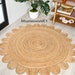 Scallop Round Rug Round Jute Rug, Bohemian Round Rug, Natural Jute Rug ...