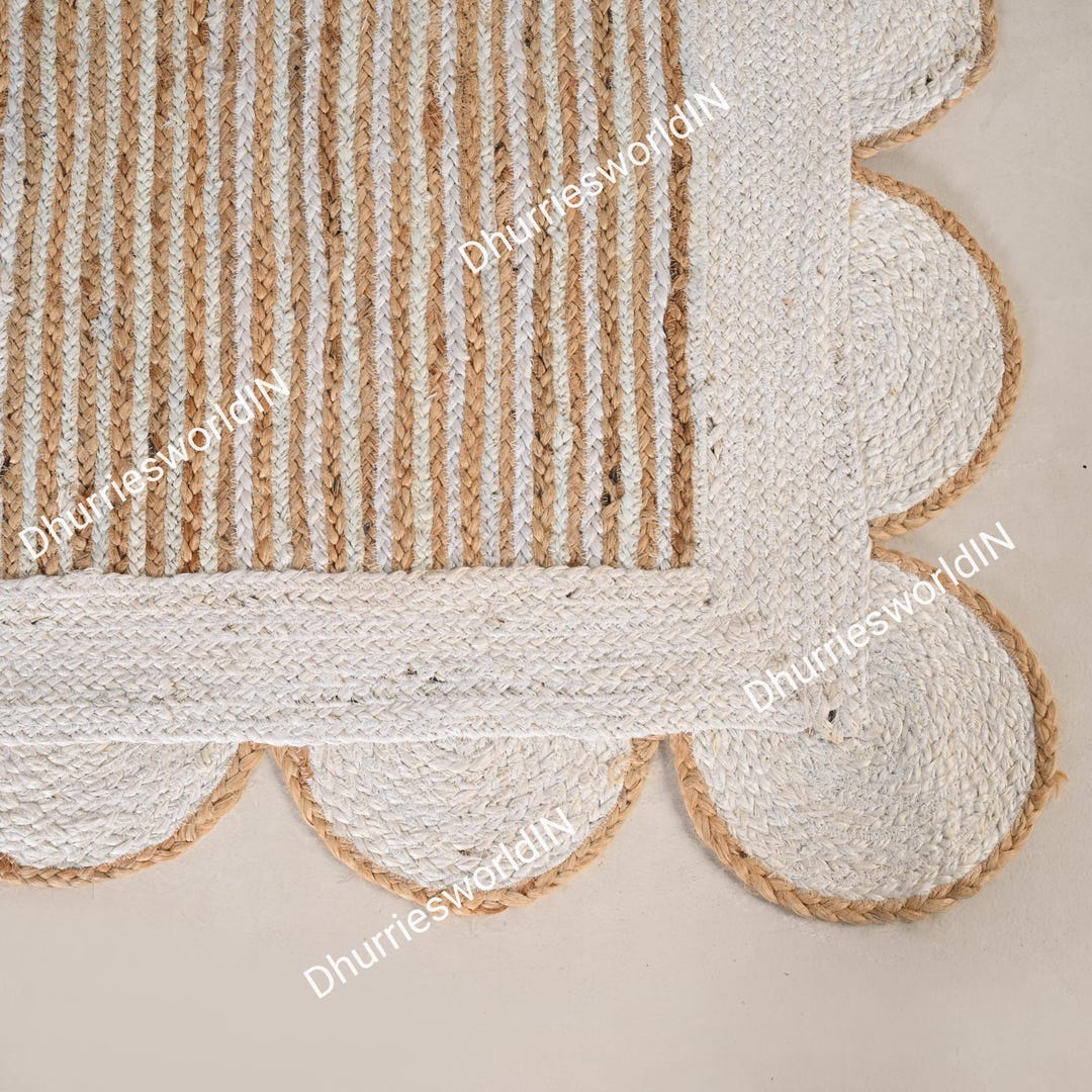 Jute Rug Collection Sustainable and Stylish Natural Fiber Scalloped ...