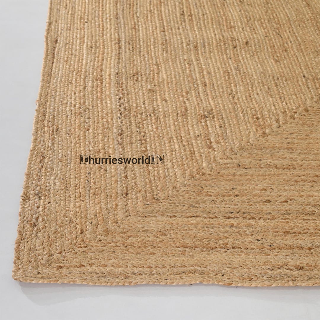 Natural Jute Rug - Jute Braided Rug, Bohemian Jute Rug, Rectangular ...