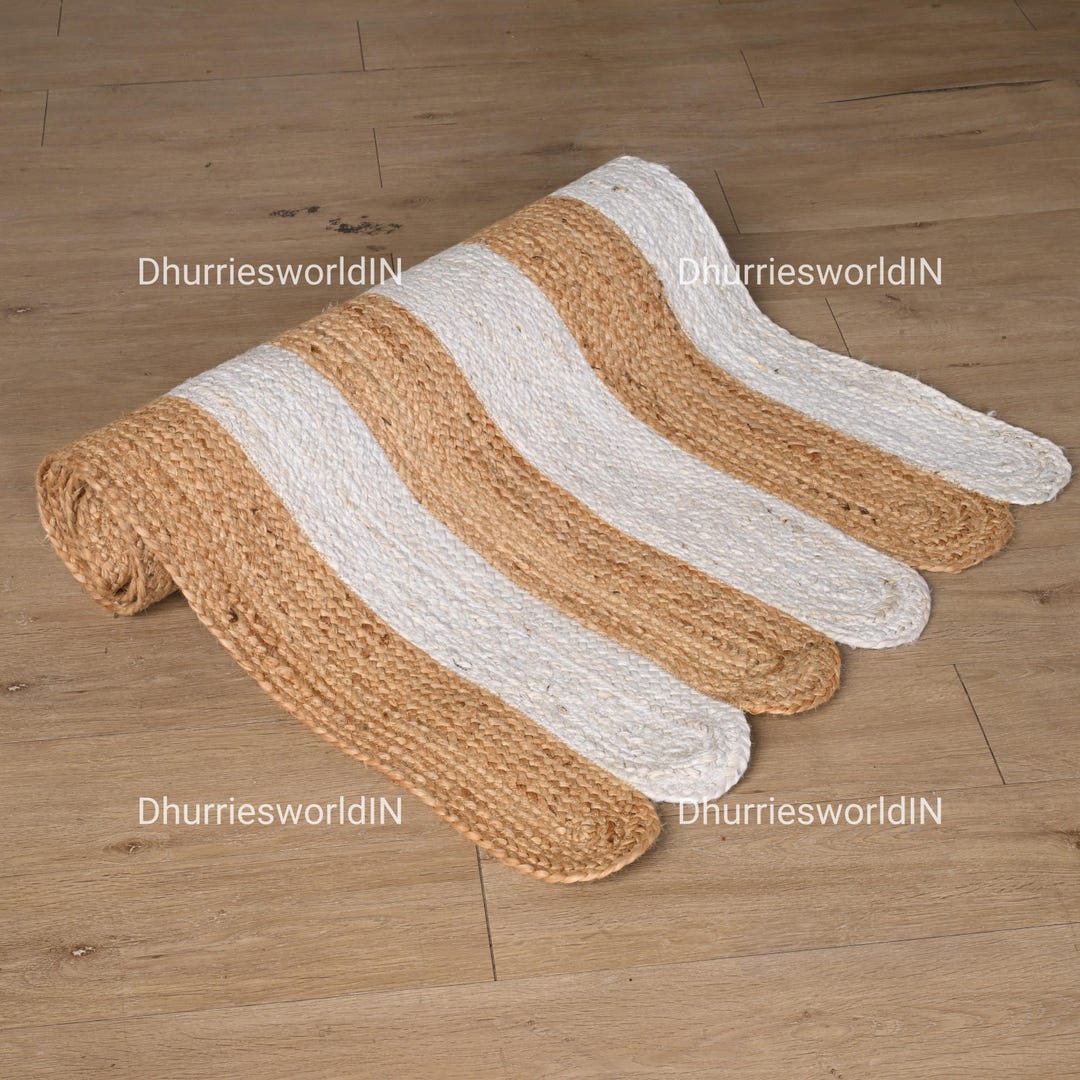 Jute Stairs Runner Natural Fiber Jute Runner Rug Vintage Style CUSTOM ...