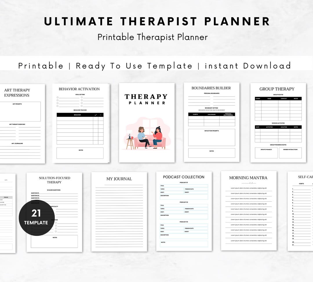 2025 Undated Digital Therapist Planner Daily Appointment Book ...