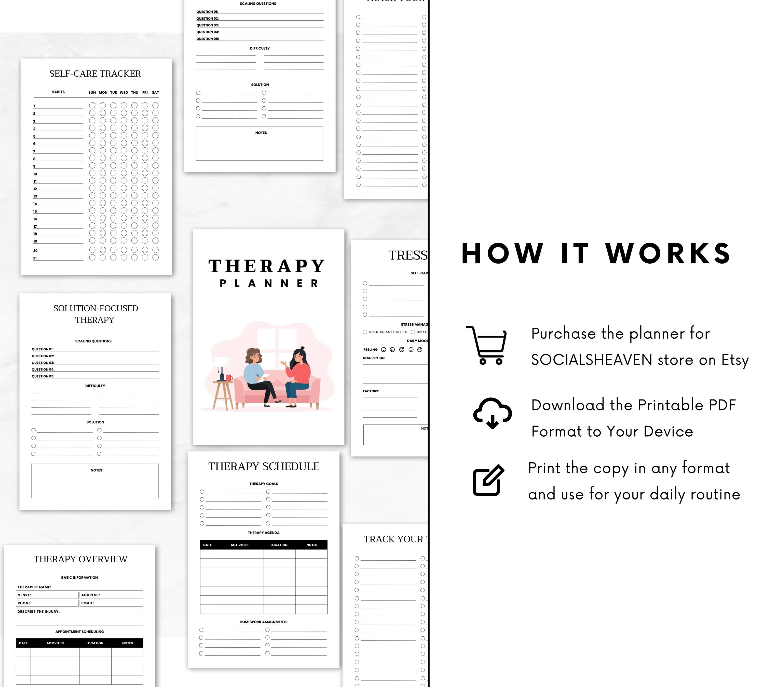 2025 Undated Digital Therapist Planner Daily Appointment Book ...