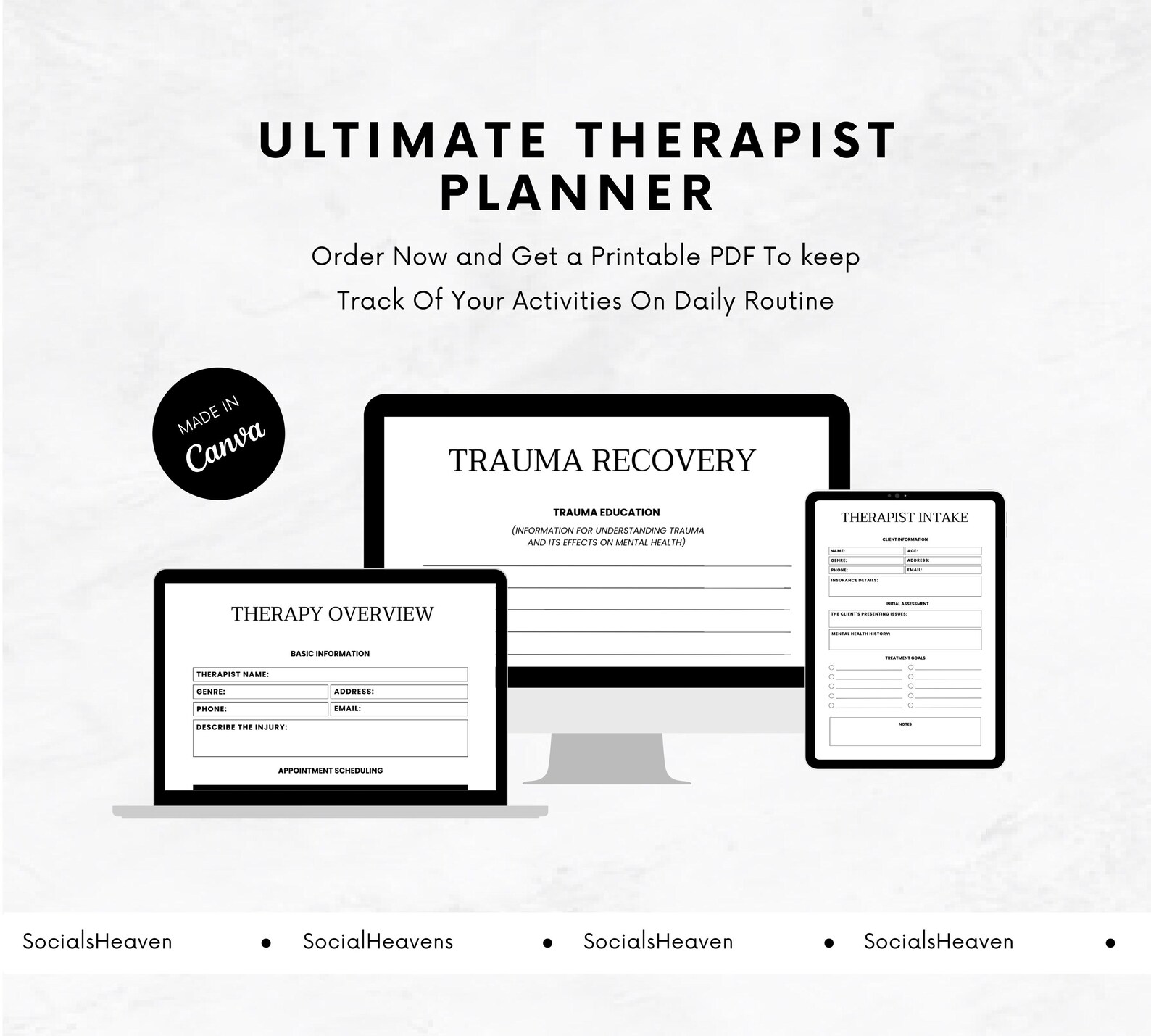 2025 Undated Digital Therapist Planner Daily Appointment Book ...