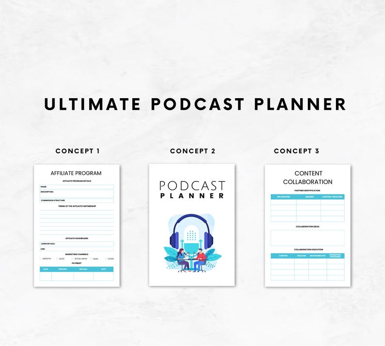 Printable Podcast Planner Template Episode Podcast Interview Planning ...