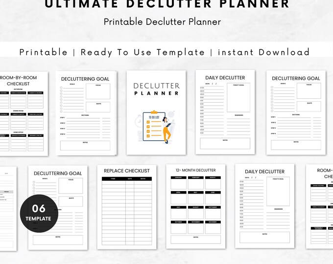 30 Days Declutter Challenge Planner Printable,konmari Decluttering ...
