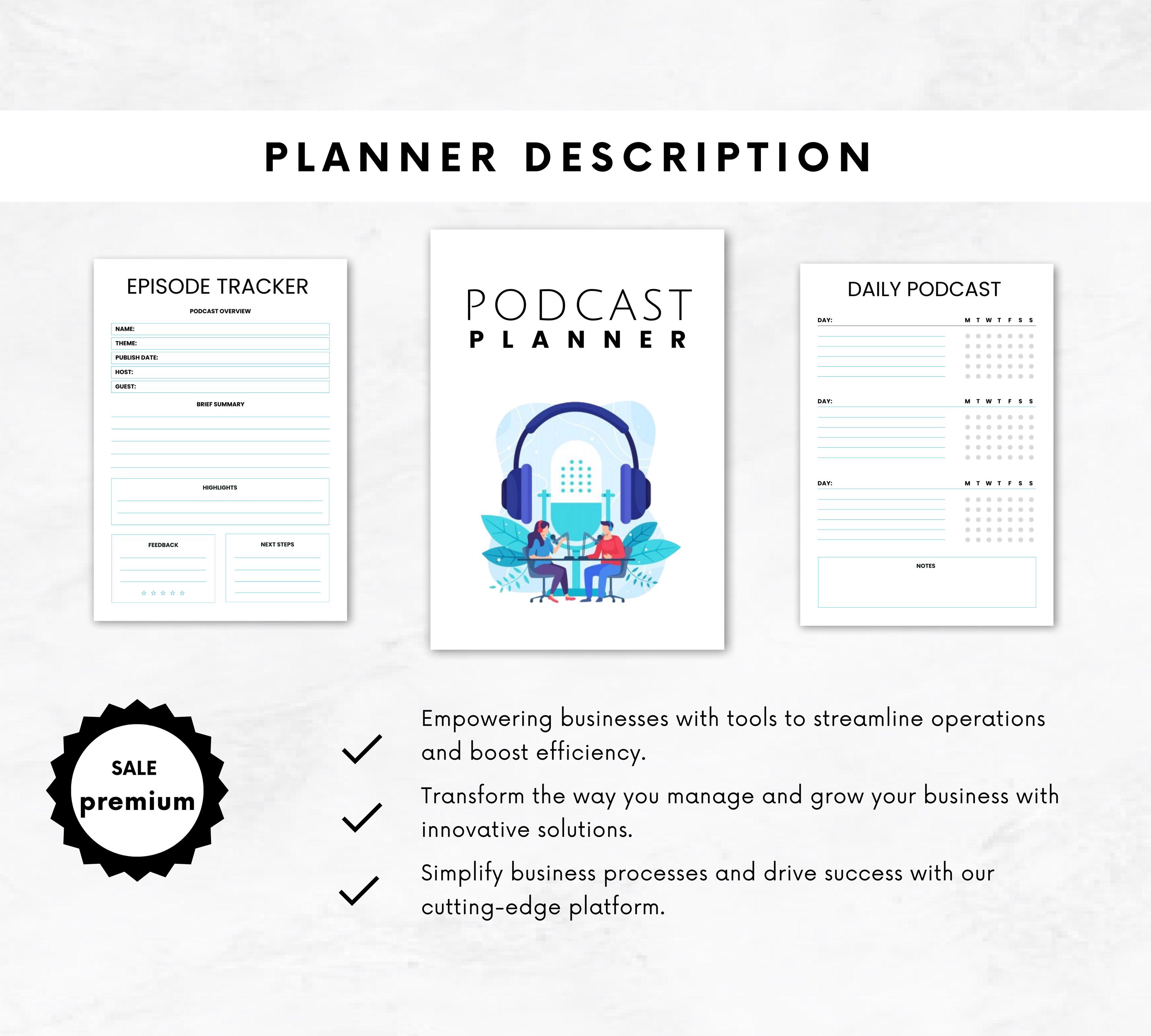 Printable Podcast Planner Template Episode Podcast Interview Planning ...
