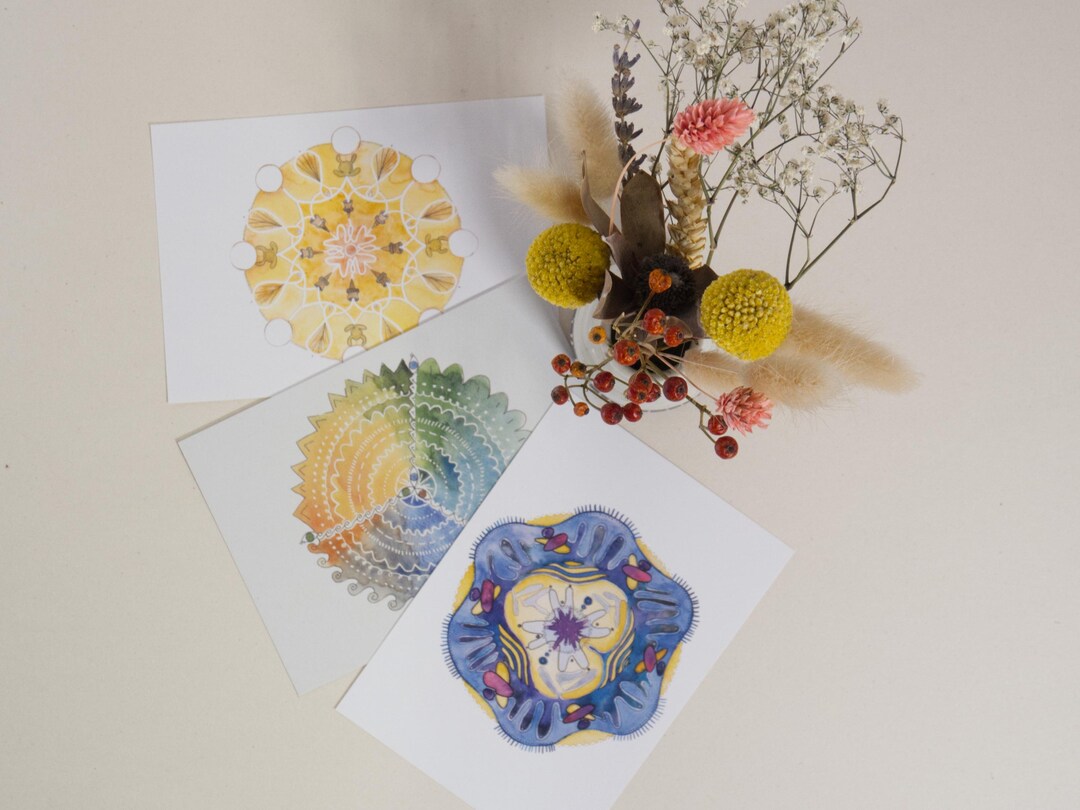 Mandala Postcards - Etsy