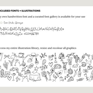 Wedding Invitation Suite Template Handwritten & Hand Drawn Doodle ...