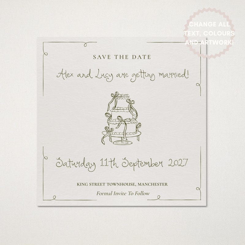 Square Save the Date - Etsy
