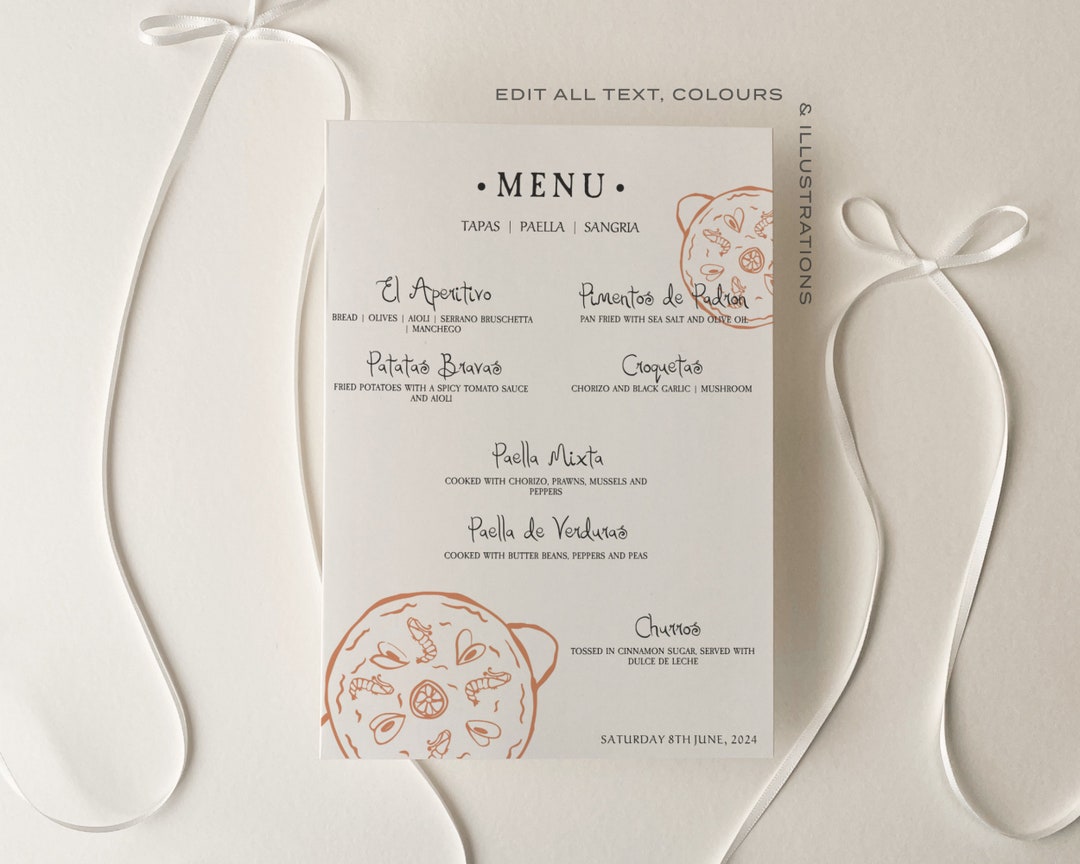 Handwritten MENU Template | Hand Drawn Doodle Illustrations, Spanish ...