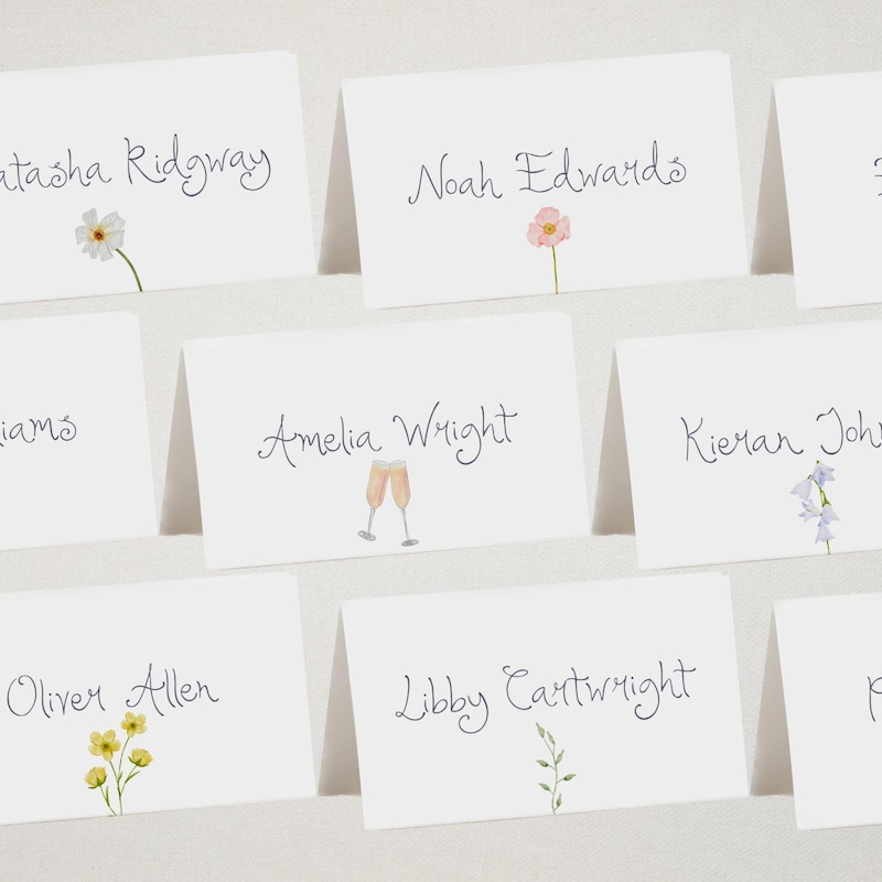 Watercolor Name Card - Etsy