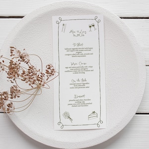 Wedding Menu Template Handwritten & Hand Drawn Doodle - Etsy