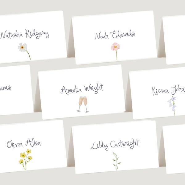 Floral Place Cards - Etsy