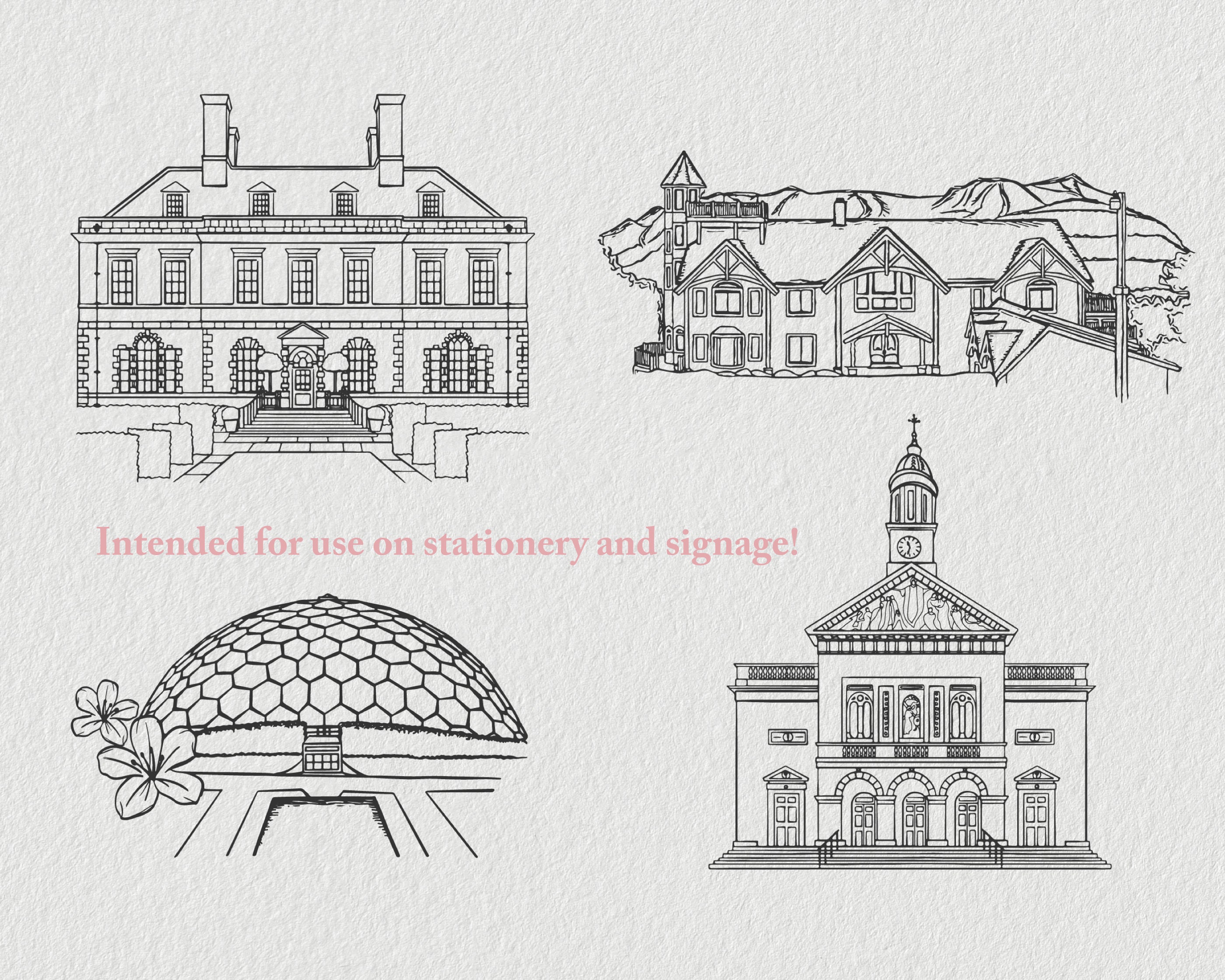 Custom Wedding Venue Illustration Digital Download Hand Drawn Abstract ...