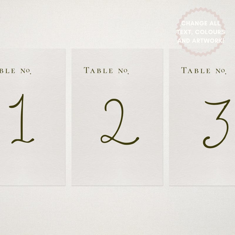 Modern Table Numbers - Etsy