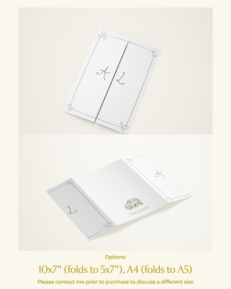 Gatefold Wedding Invitation Template | Whimsical Hand Drawn Printable ...