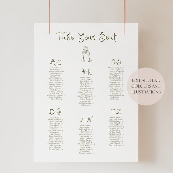 No Seating Plan Sign - Etsy