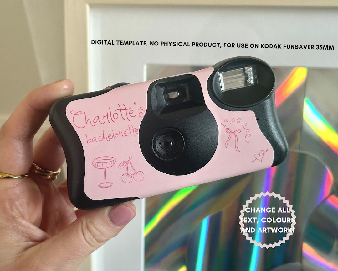 Disposable Camera Wrap DIGITAL Template | Editable Printable Kodak ...