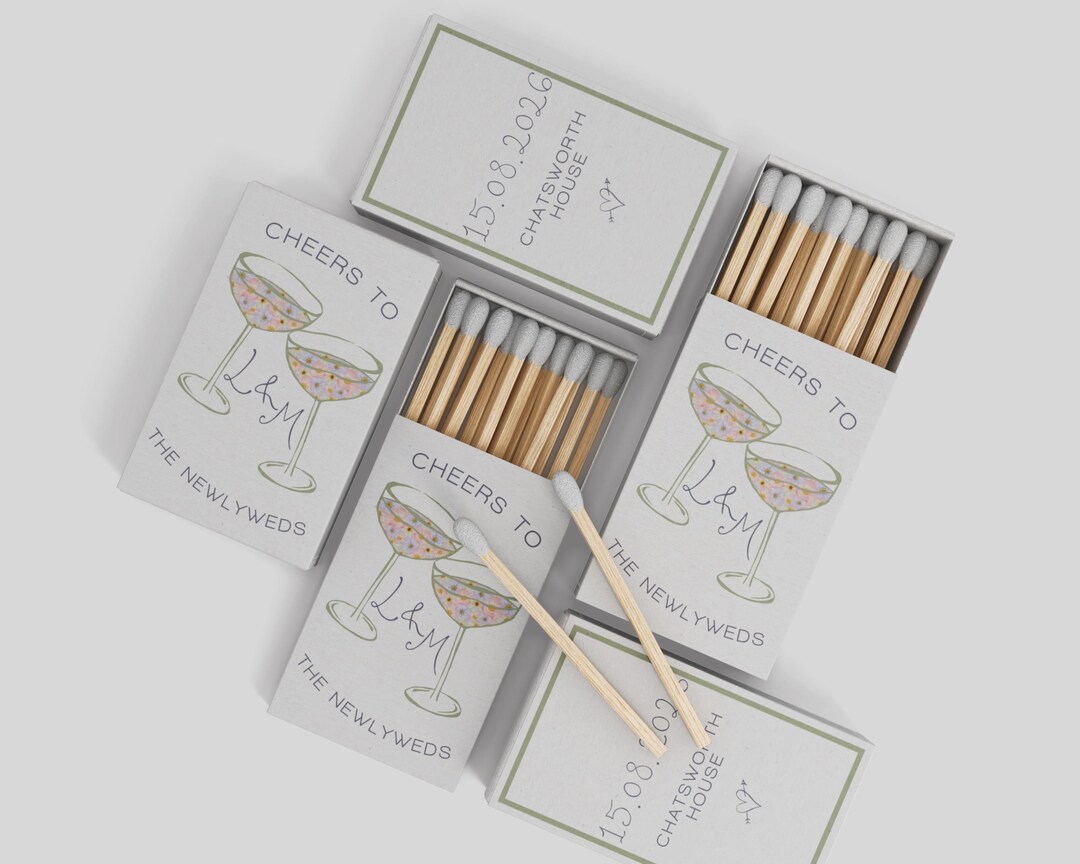Matchbox Favor Template Digital | Personalized Matches Wedding ...