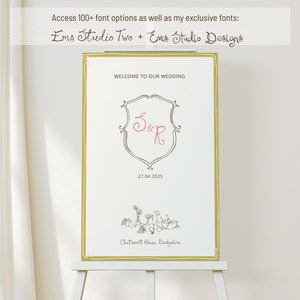 Hand Drawn Wedding Welcome Sign Template Handwritten Illustrated Sign ...